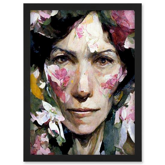 Wall Art And Pictures Through Flowers Elegant Portrait Woman Face